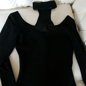 ABS Evening | Dresses | Dangerous High Collar Long Sleeve Choker Dress ...